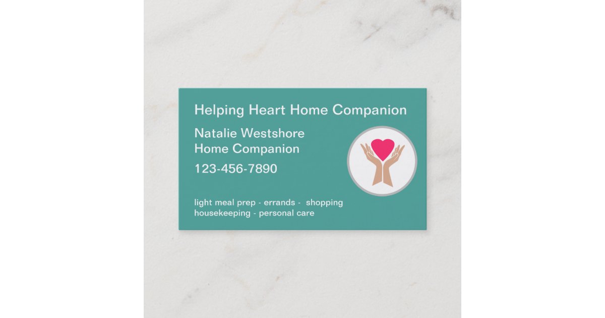Helping Home Companion Service Business Card | Zazzle