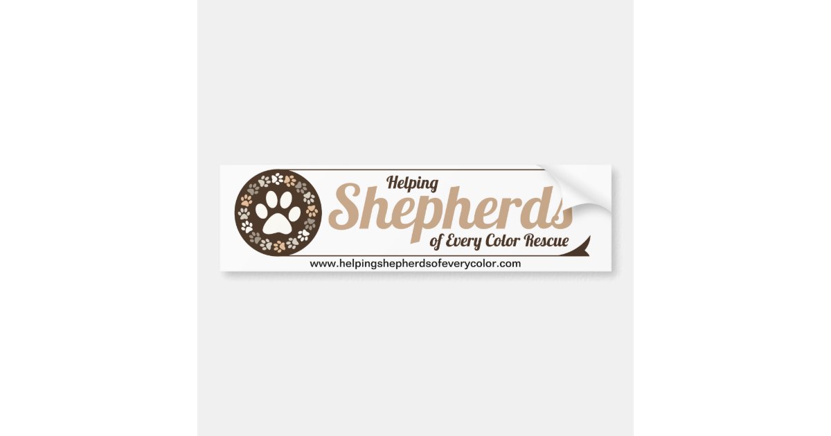 Helping Shepherds Bumper Sticker with Website | Zazzle