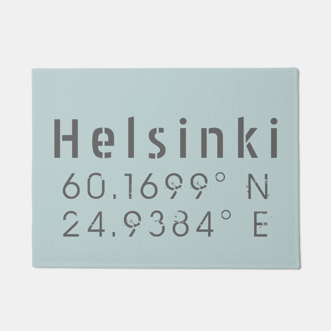 Helsinki Latitude Longitude Doormat Zazzle helsinki-latitude-longitude-doormat-zazzle