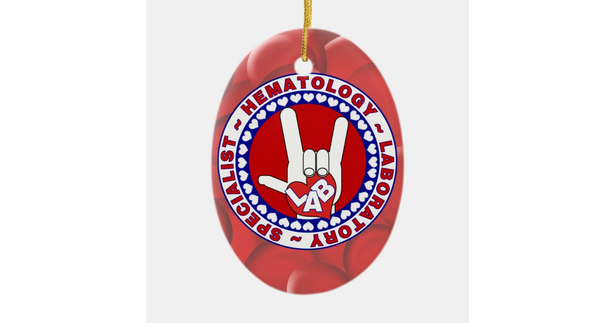 HEMATOLOGIST HEMATOLOGY SPECIALIST LOGO ROUND CERAMIC ORNAMENT | Zazzle