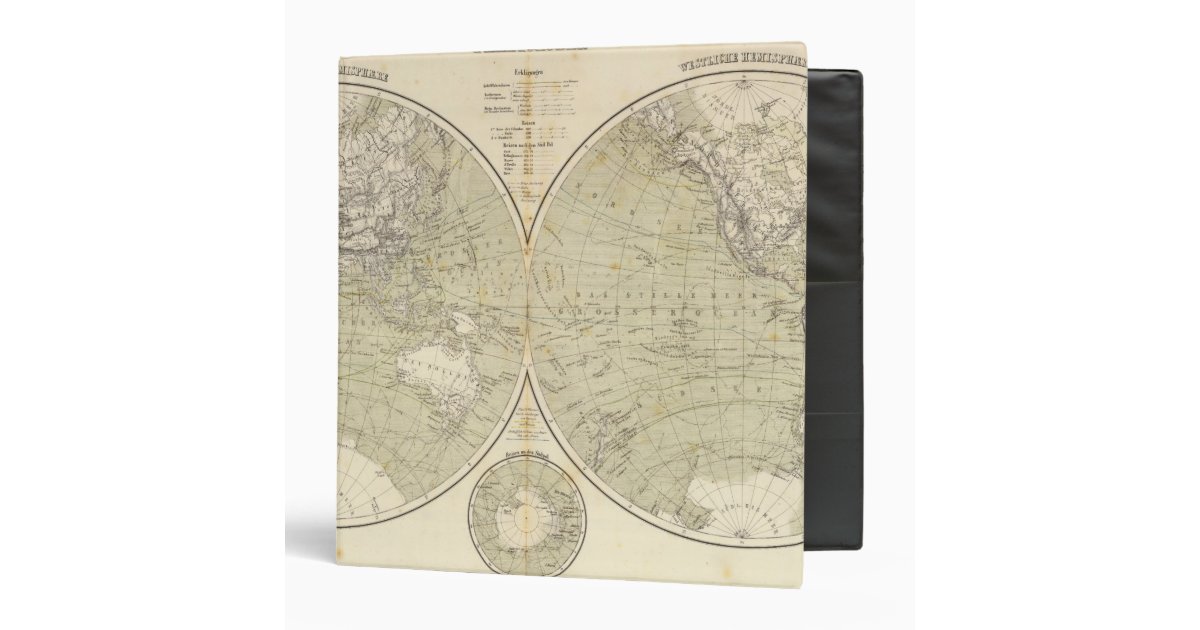 Hemisphere Atlas Map Binder | Zazzle