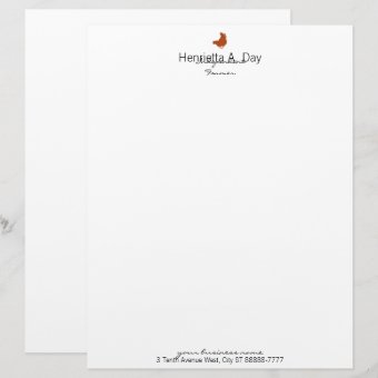 Hen [chicken, farmer, organic eggs] letterhead | Zazzle