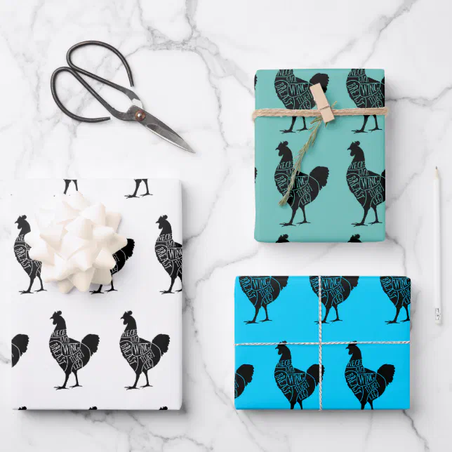 hen chicken wrapping paper sheet | Zazzle