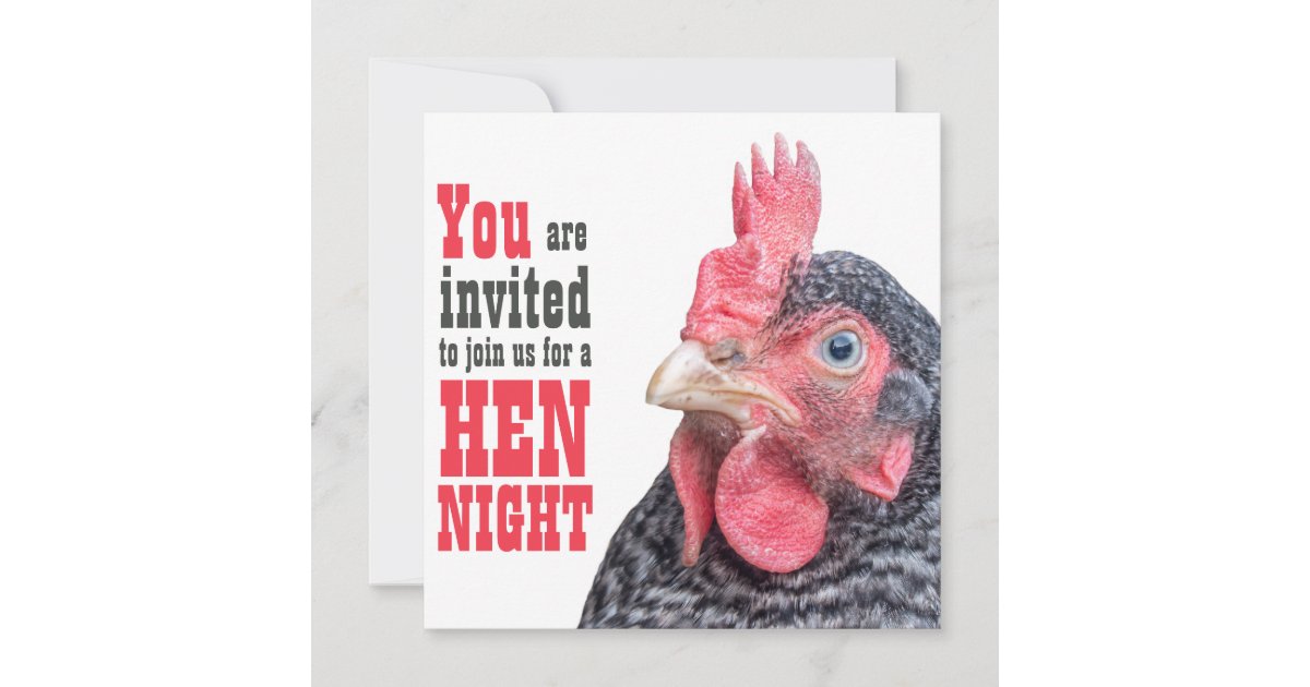 Hen Night Ladies Bachelorette Party Big Chicken Invitation | Zazzle