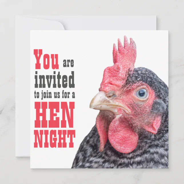 Hen Night Ladies Bachelorette Party Big Chicken Invitation | Zazzle