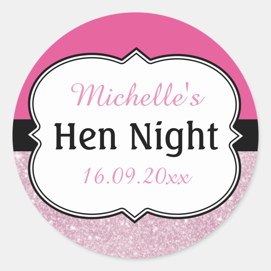 Hen Night Personalized Classic Round Sticker | Zazzle
