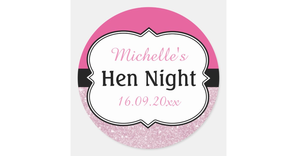 Hen Night Personalized Classic Round Sticker | Zazzle