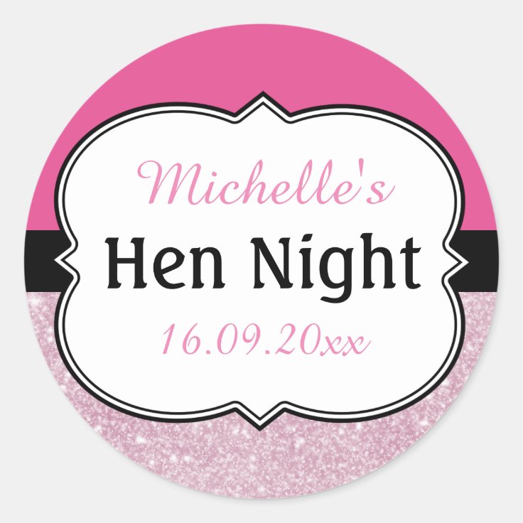 Hen Night Personalized Classic Round Sticker | Zazzle