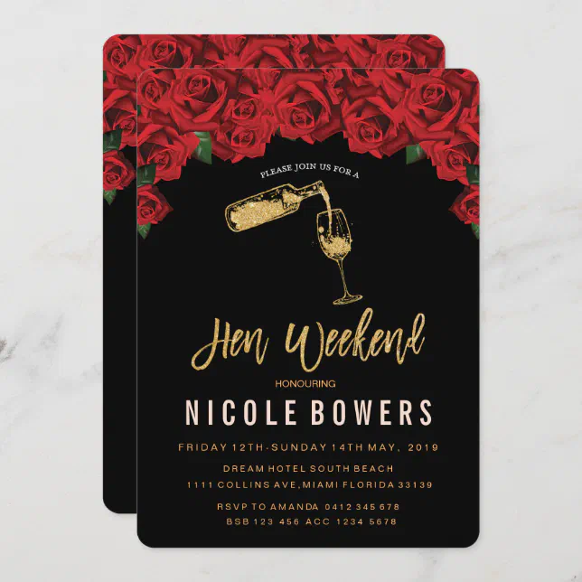 Hen Weekend Itinerary Invitation | Zazzle