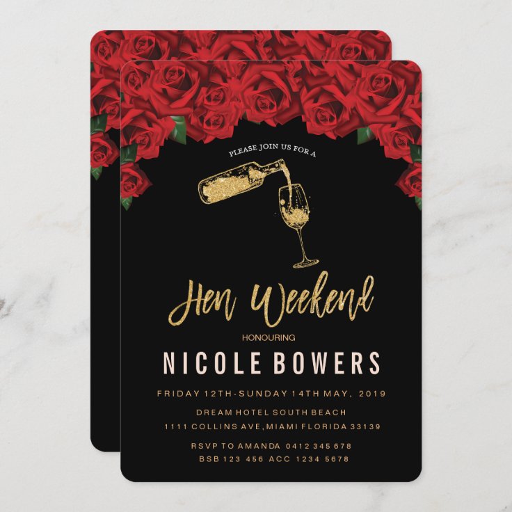 Hen Weekend Itinerary Invitation | Zazzle