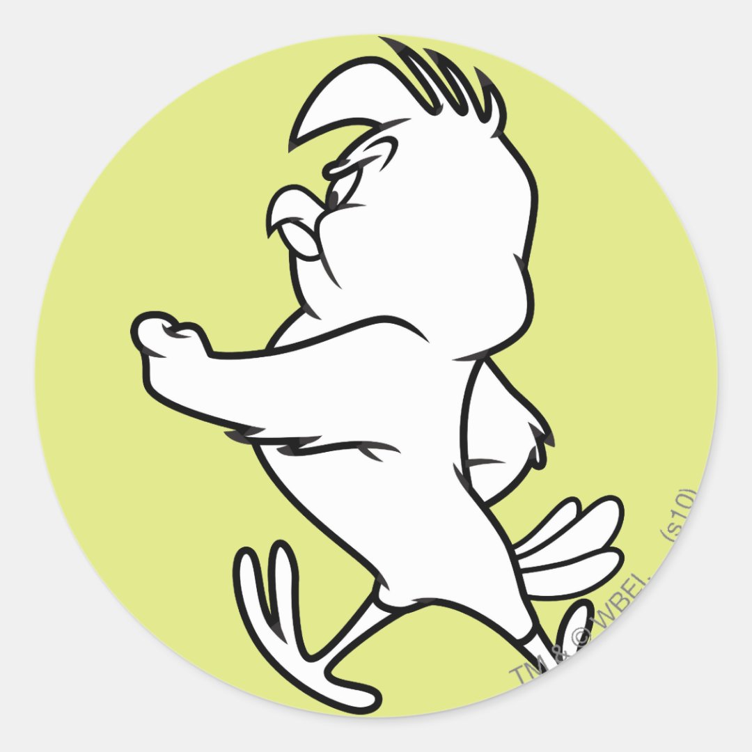 Henery Hawk Walking Classic Round Sticker | Zazzle