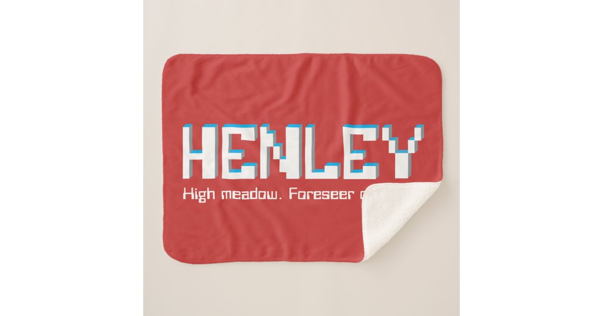 Henley boys name and meaning pixels text gamers sherpa blanket | Zazzle