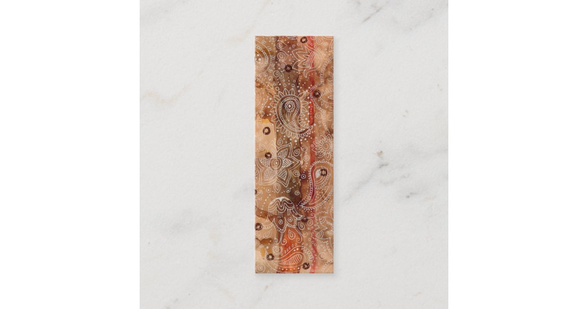 Henna Design Bookmark Mini Business Card | Zazzle