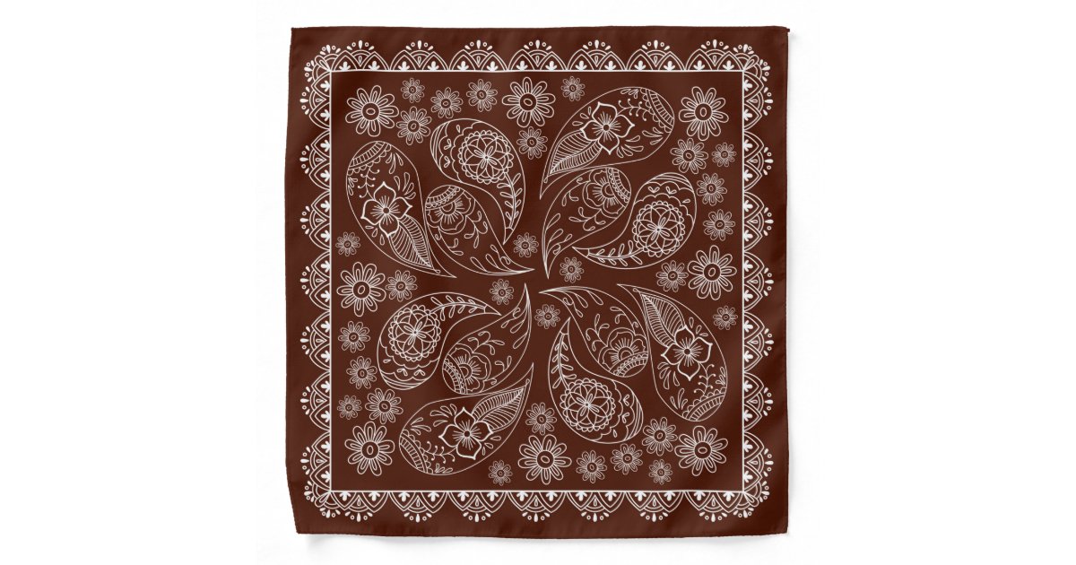 Henna Design Brown Bandana [3] | Zazzle