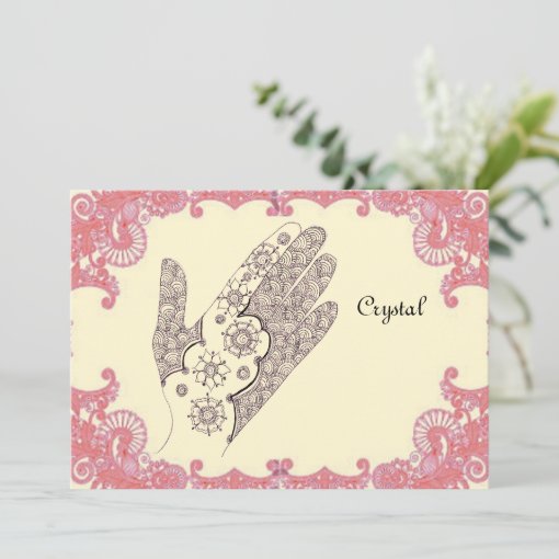 Henna Hand party card | Zazzle