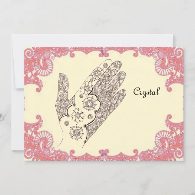 Henna Hand party card | Zazzle
