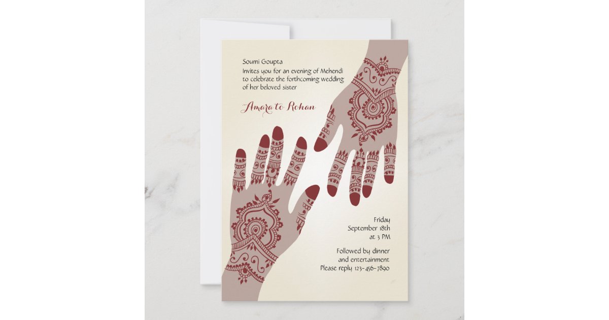 Henna Hands Invitation | Zazzle