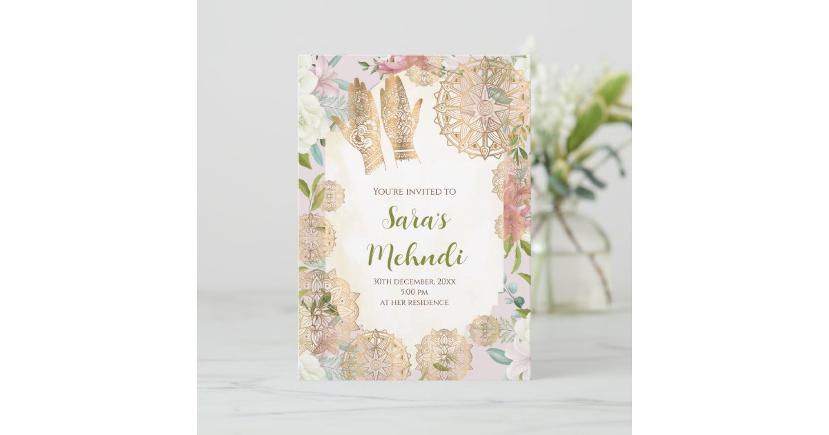 Henna invitation & Mehndi invitation Mehndi invite | Zazzle