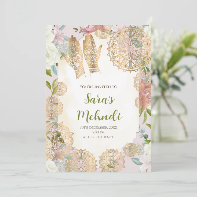 Henna invitation & Mehndi invitation Mehndi invite | Zazzle