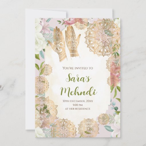 Henna invitation & Mehndi invitation Mehndi invite | Zazzle