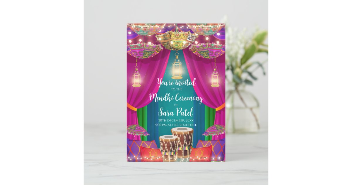 Henna party invitations & Mehndi party invitations | Zazzle