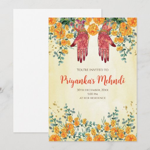 Henna party invitations & Mehndi party invites | Zazzle