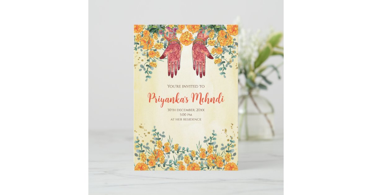 Henna party invitations & Mehndi party invites | Zazzle