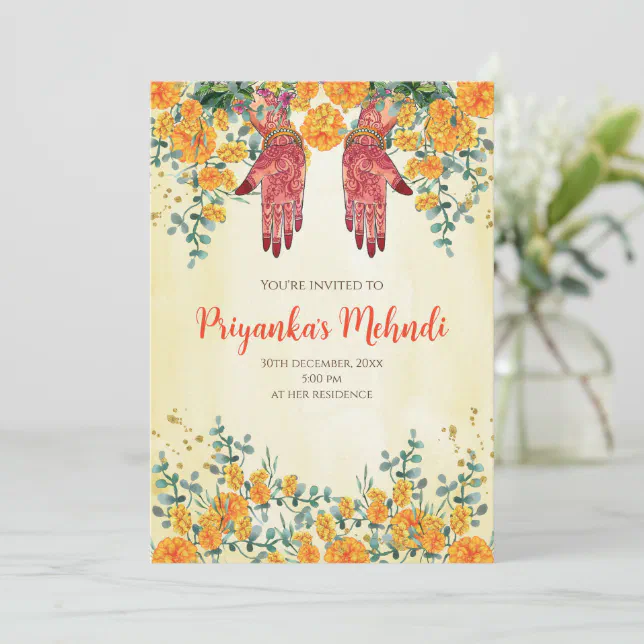 Henna party invitations & Mehndi party invites | Zazzle