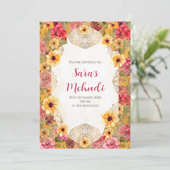 Henna party invites & Mehndi party invitations | Zazzle