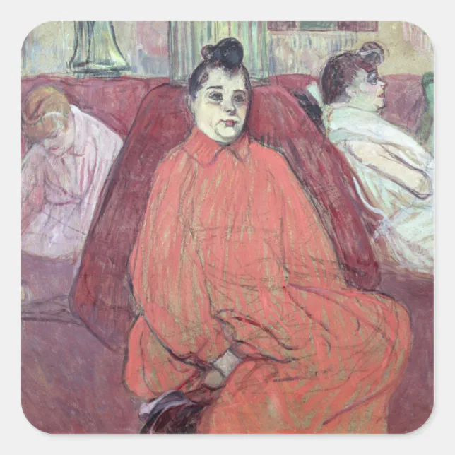 Henri de Toulouse-Lautrec | The Divan, 1893 Square Sticker | Zazzle