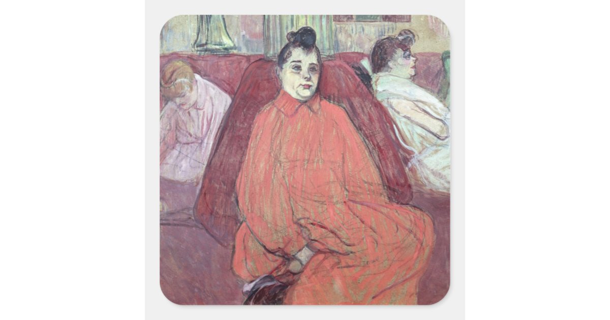 Henri de Toulouse-Lautrec | The Divan, 1893 Square Sticker | Zazzle