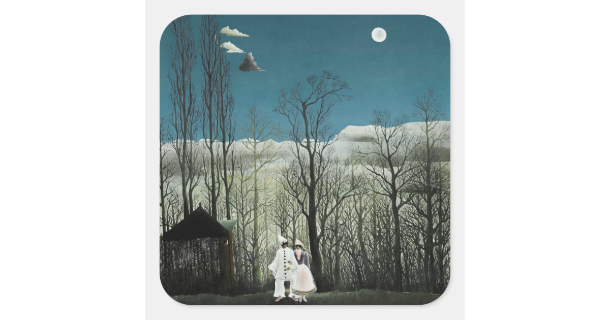 Henri Rousseau - Carnival Evening Square Sticker | Zazzle