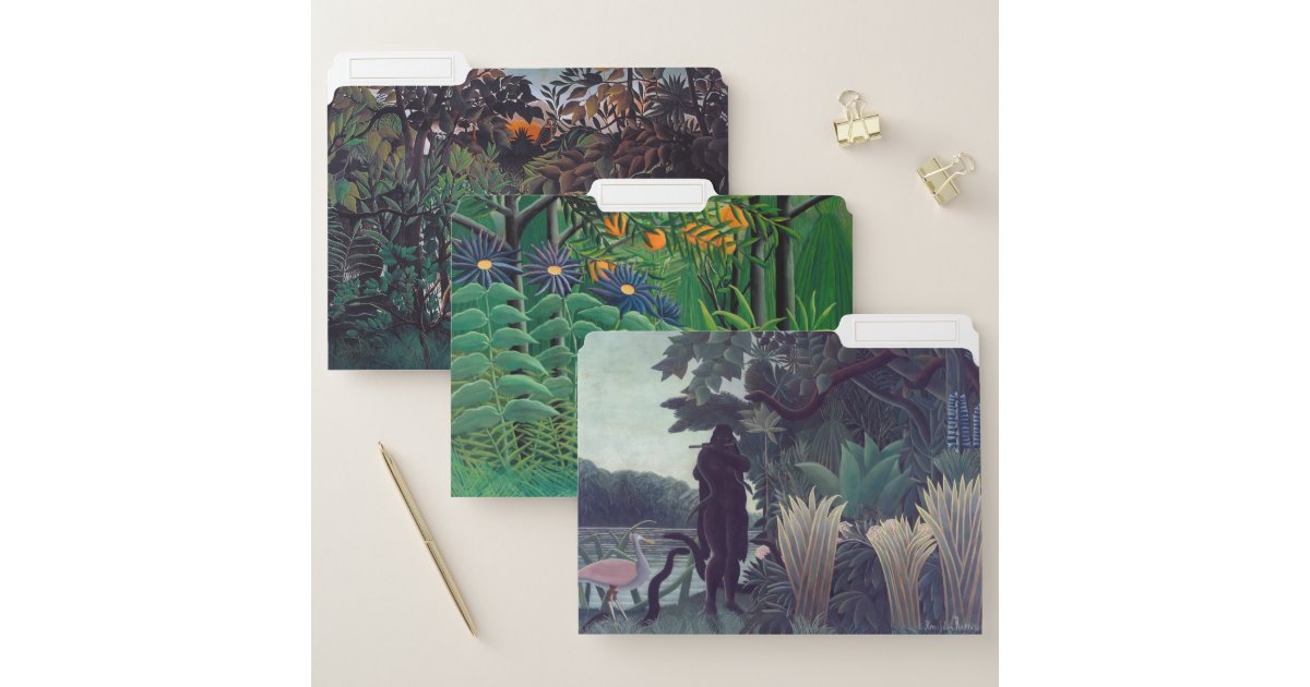 Henri Rousseau - Jungle Masterpieces Selection File Folder | Zazzle