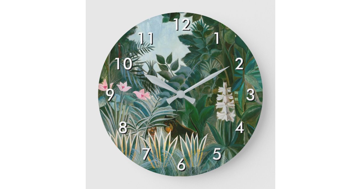 Henri Rousseau - The Equatorial Jungle Large Clock | Zazzle
