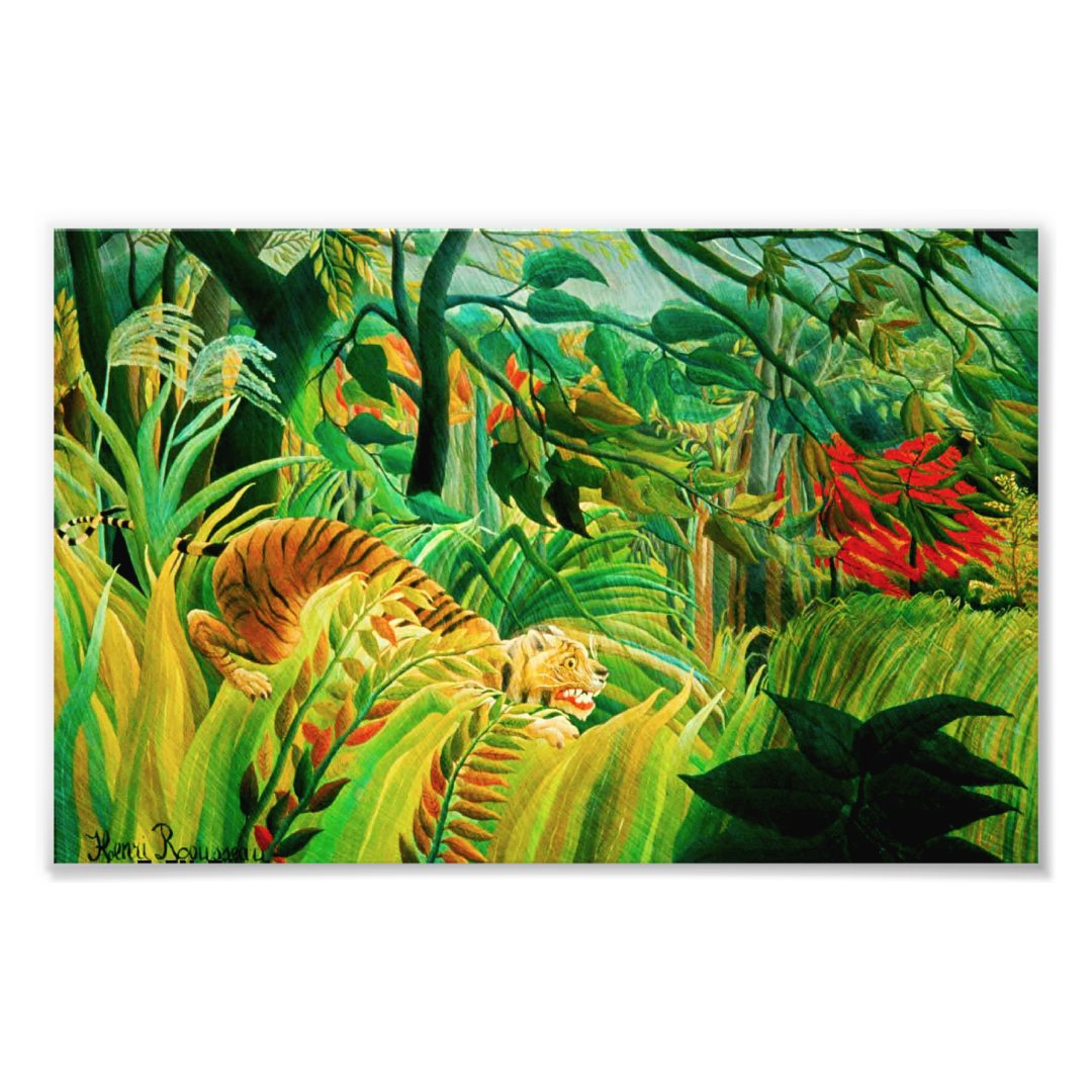 Henri Rousseau Tiger in a Tropical Storm Print | Zazzle