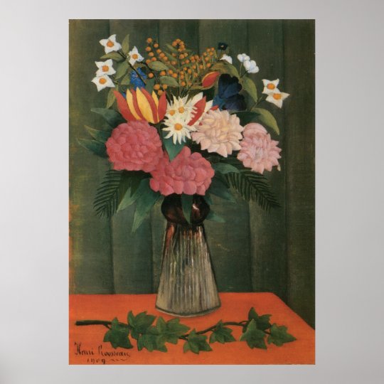 Henri Rousseau's Flowers in a Vase (1909) Poster | Zazzle.com