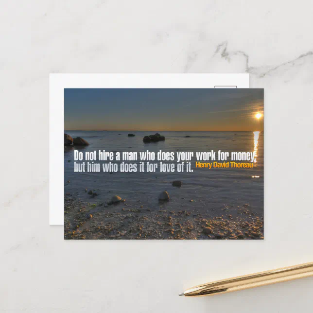 Henry David Thoreau Inspirational Quote "Work" Postcard | Zazzle