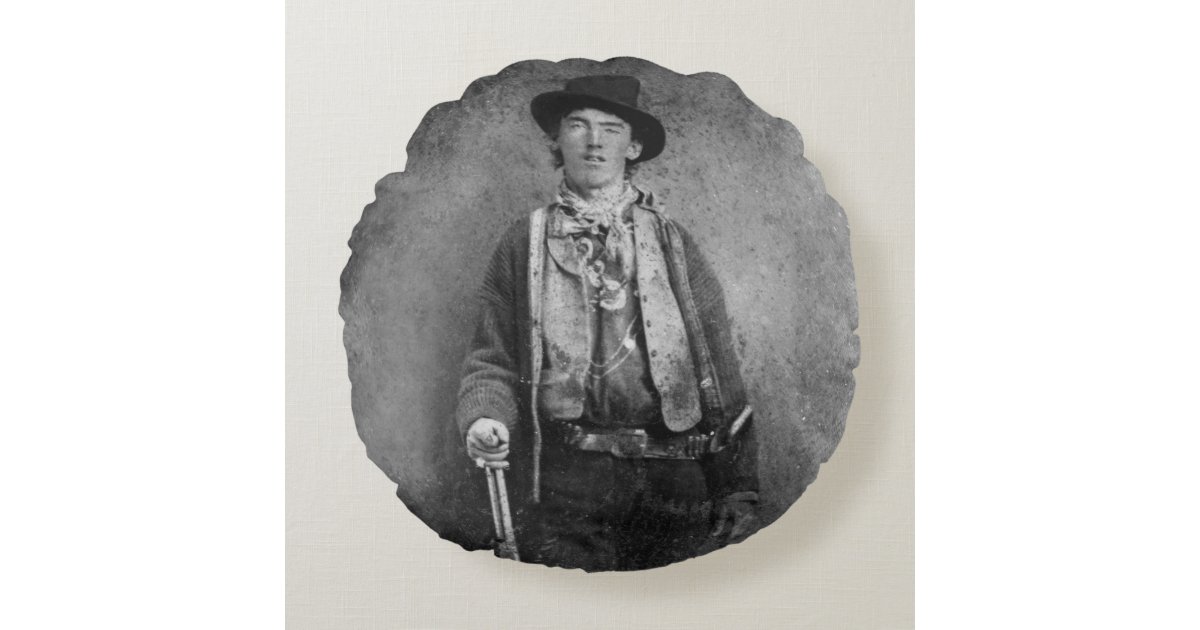 Henry McCarty, Billy the Outlaw Kid of Old West Round Pillow | Zazzle