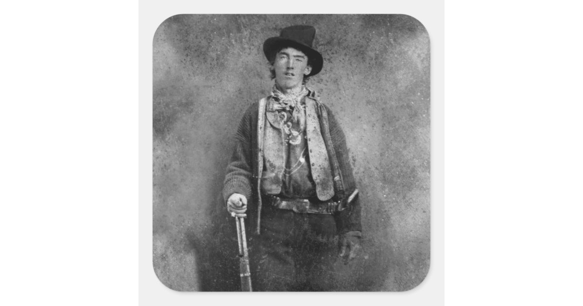 Henry McCarty, Billy the Outlaw Kid of Old West Square Sticker | Zazzle