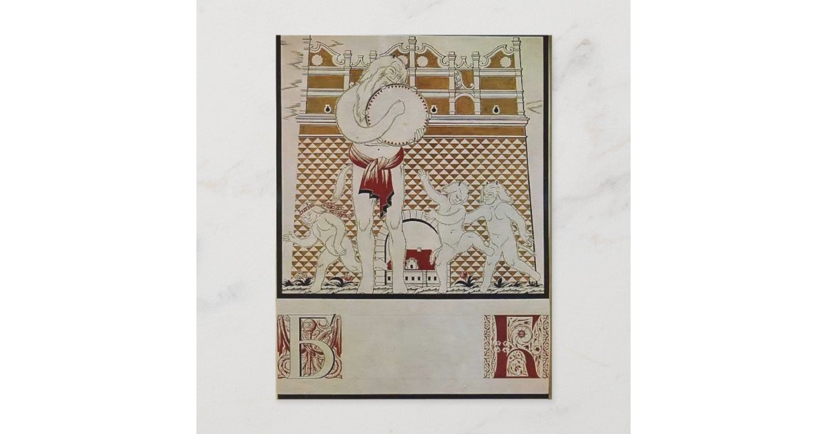 Heorhiy Narbut-Sheet 'B' from 'Ukrainian alphabet' Postcard | Zazzle