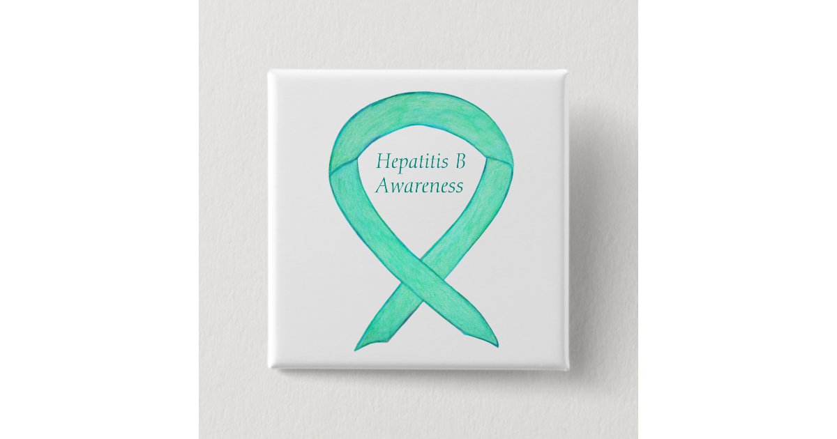 Hepatitis B (HBV) Jade Awareness Ribbon Custom Pin | Zazzle
