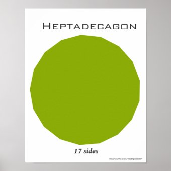 Heptadecagon Poster of Polygon | Zazzle