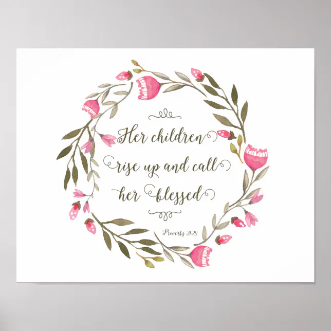 Her Children Rise Up & Call Her Blessed Poster | Zazzle