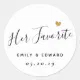 Her Favorite Personalized Wedding Favor Classic Round Sticker | Zazzle