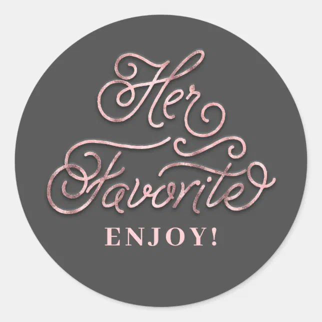 Her Favorite Wedding Favor Classic Round Sticker | Zazzle
