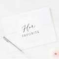 Her Favorite Wedding Favor Script Calligraphy Classic Round Sticker ...