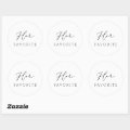 Her Favorite Wedding Favor Script Calligraphy Classic Round Sticker ...