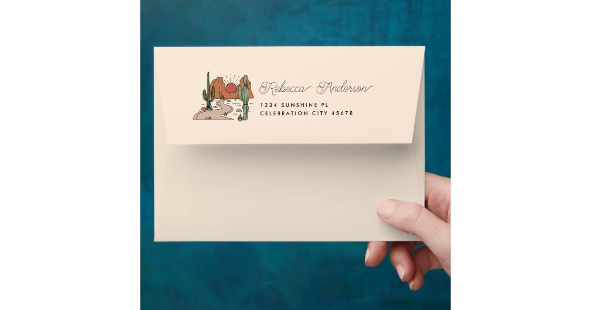 Her Last Fiesta Boho Desert Bachelorette Party Envelope | Zazzle