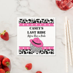 Her Last Ride Disco Cowgirl Bachelorette Party Napkins | Zazzle