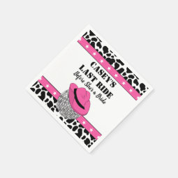 Her Last Ride Disco Cowgirl Bachelorette Party Napkins | Zazzle